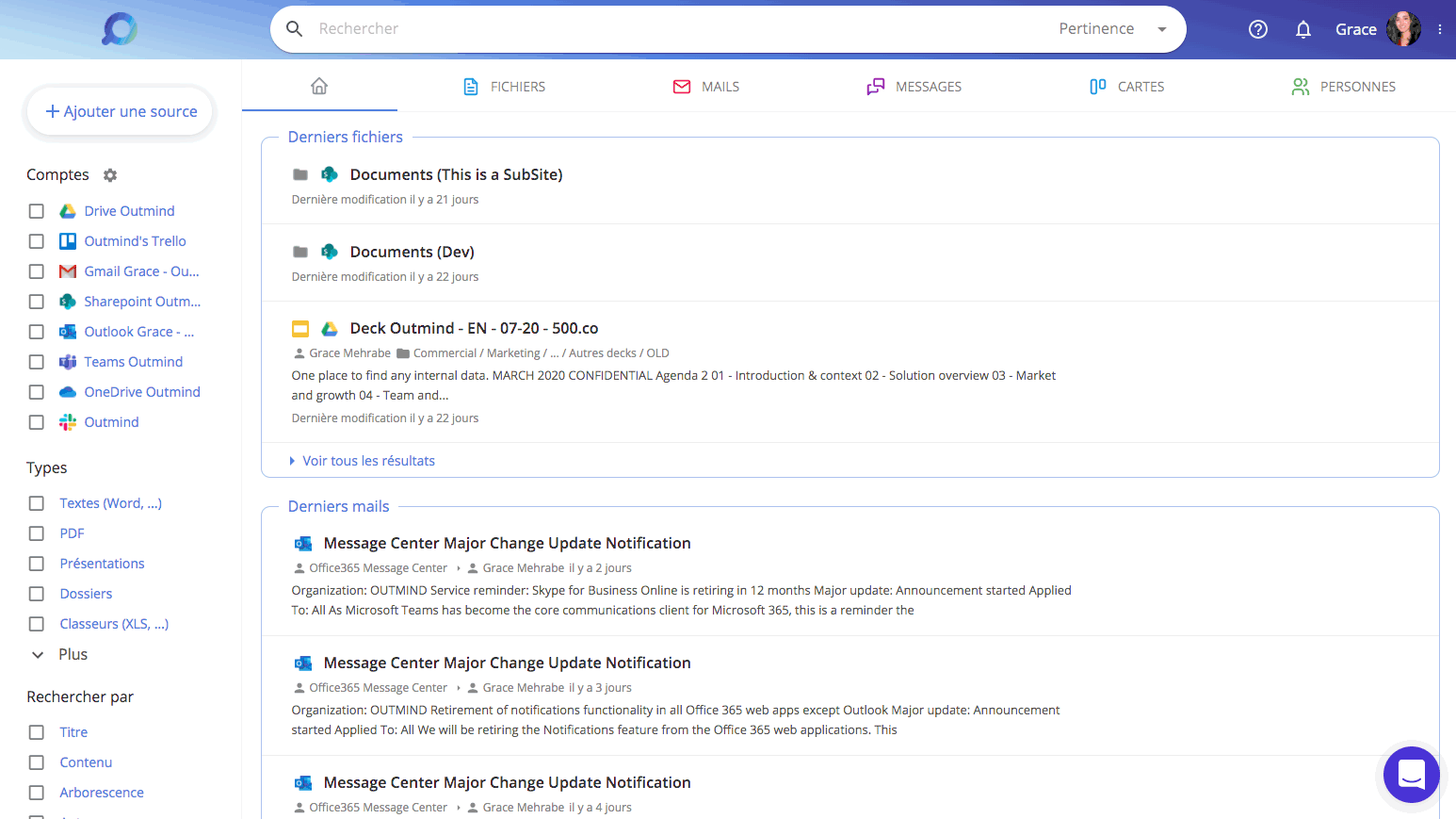 Outmind - Arrêtez de chercher. Trouvez.
